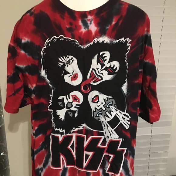 Liquid Blue | Shirts | 26 Kiss Red Black Tie Dye T Shirt Xl | Poshmark